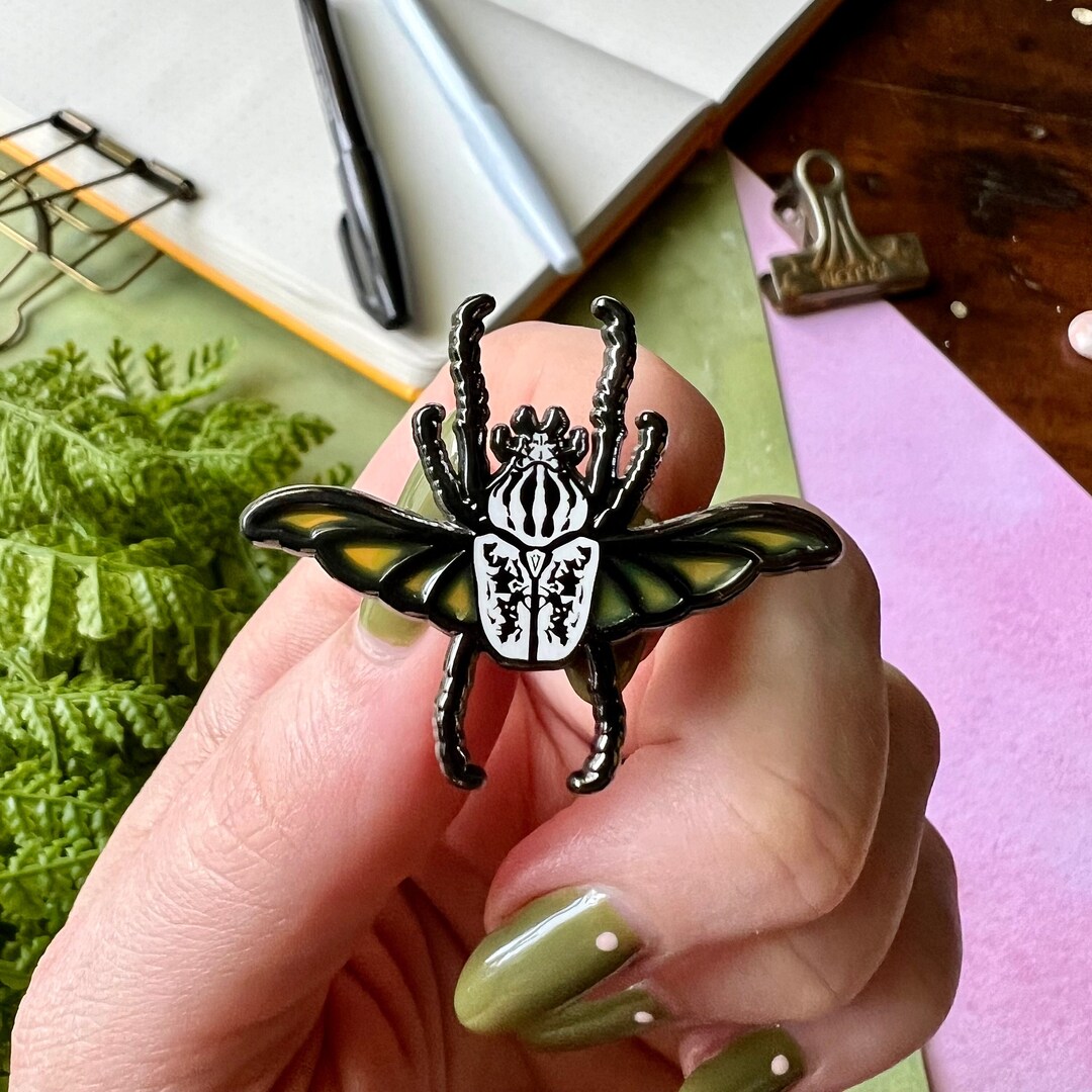Goliath Beetle Hard Enamel Pin | Stained Glass | Transparent | Pins for ...