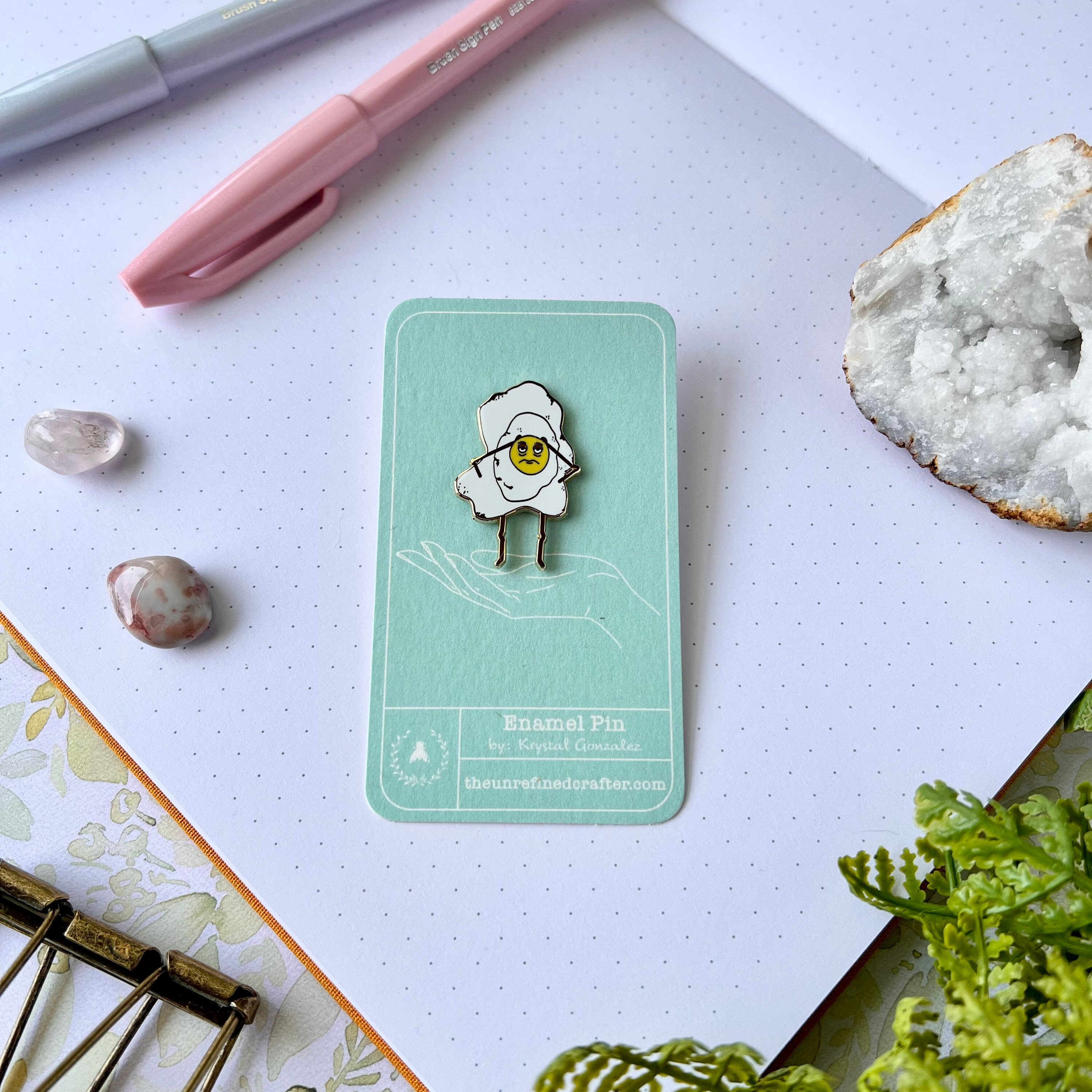 Sunny the Egg Enamel Pin | Egg | Gold | Miserable Food | Enamel Pin ...