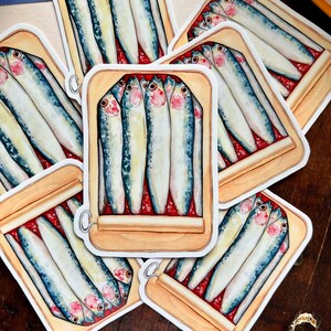 Packed Like Sardines Vinyl Sticker | Fish | Food | Laptop Decal ...