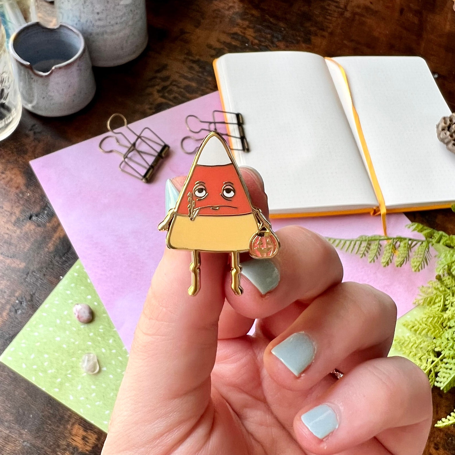 Wendell the Grumpy Candy Corn Enamel Pin Halloween Trick - Etsy