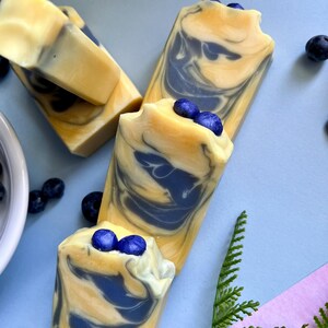 Blueberry Lemon Swirl Handmade Soap | Bar Soap | Bath and Body | Small ...