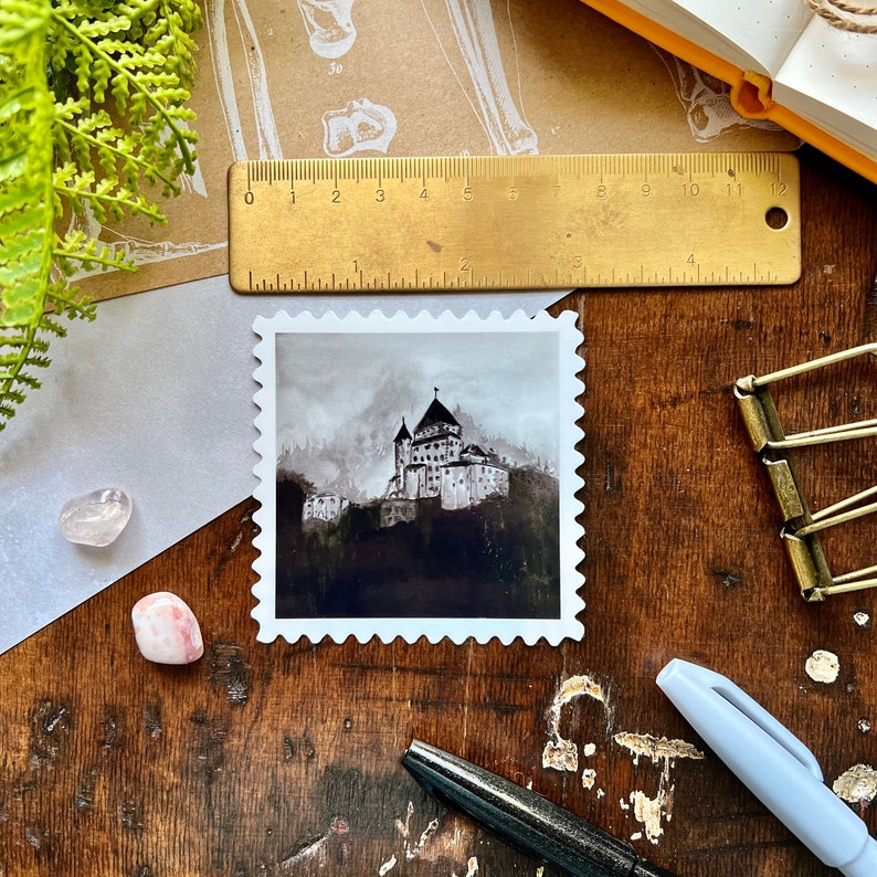 Haunted House Stamp Vinyl Sticker Ghost Halloween Spooky - Etsy