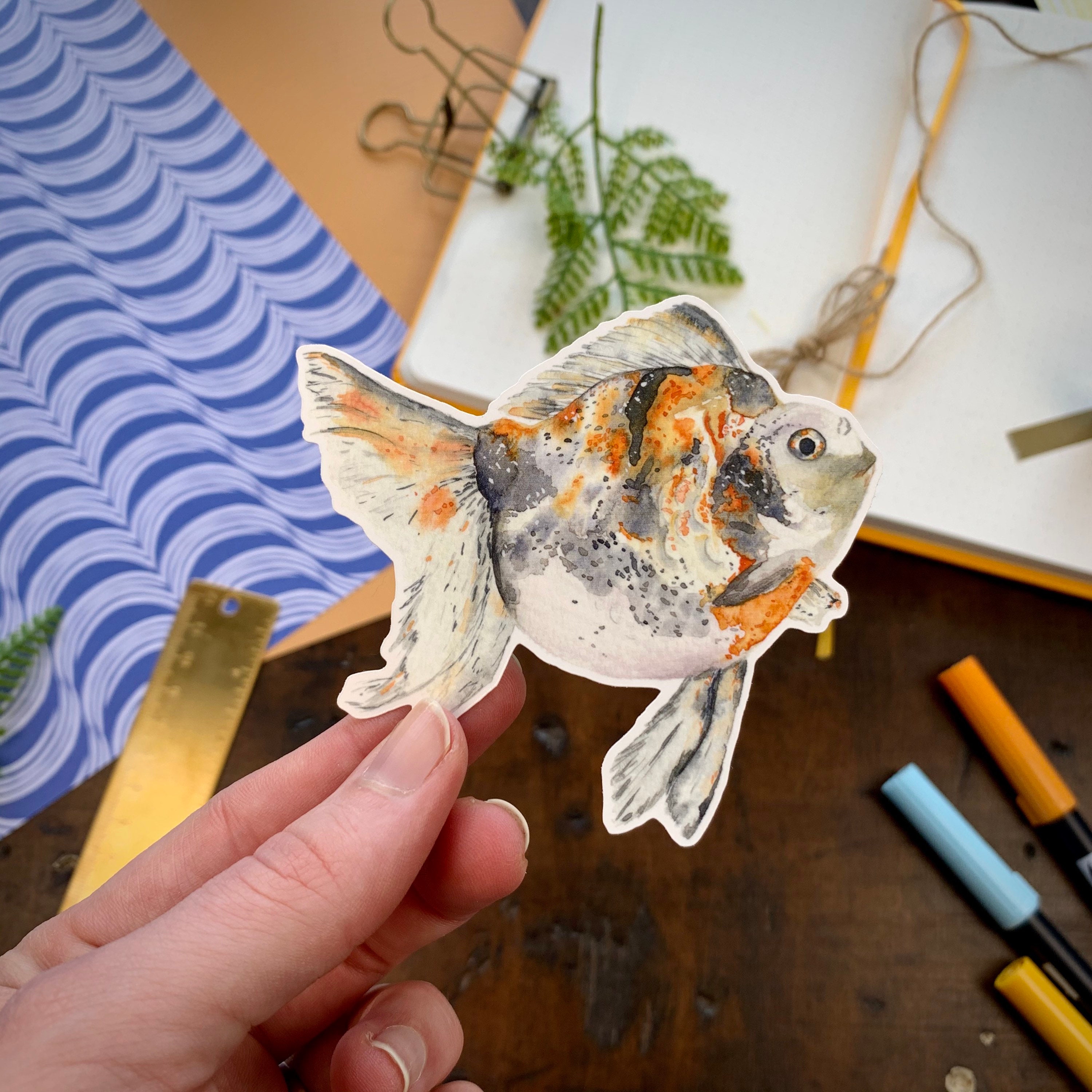 Goldfish Vinyl Sticker Laptop Decal Fish Sticker Planner | Etsy