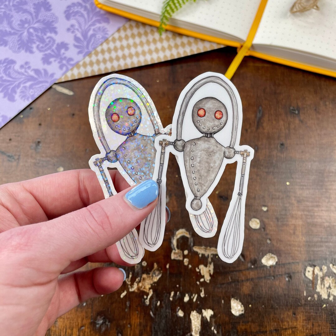 Edward Scissorhands Whisk Robot Vinyl Sticker, Holographic, Holo ...