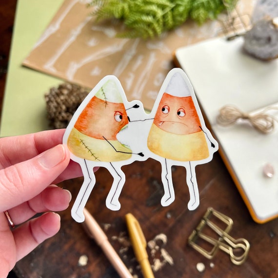 Wendell and Otis Vinyl Sticker Halloween Candy Corn - Etsy