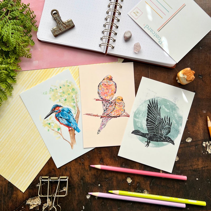 Bird Postcards - Etsy