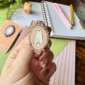 Victorian Ghost Glow in the Dark Enamel Pin | Halloween | Pins for ...