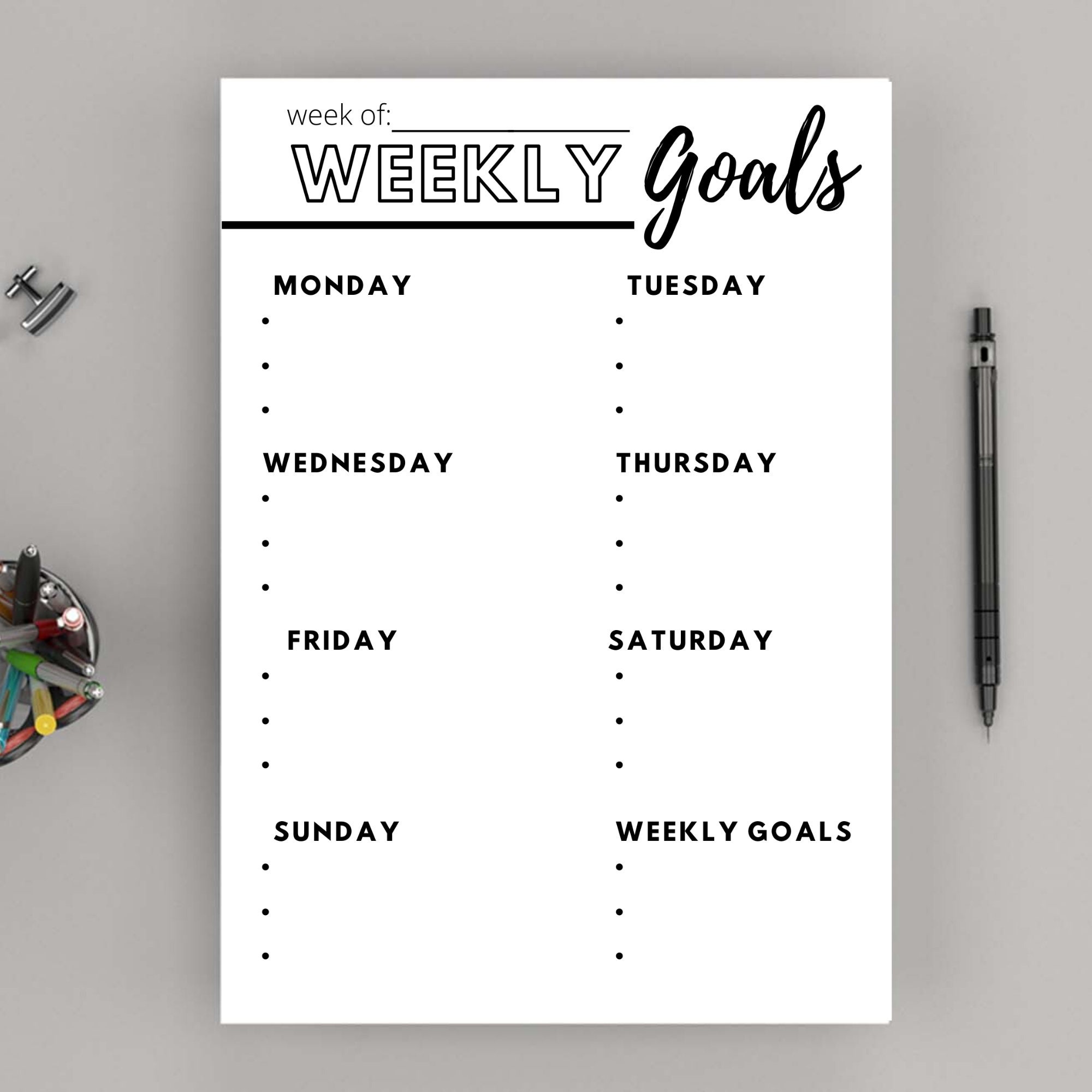 Printable Weekly Goal TrackerBullet ListKeep track of your | Etsy
