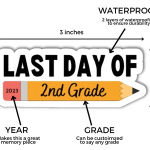 Last Day of School Sticker Pack Waterproof Student Stickers End of ...