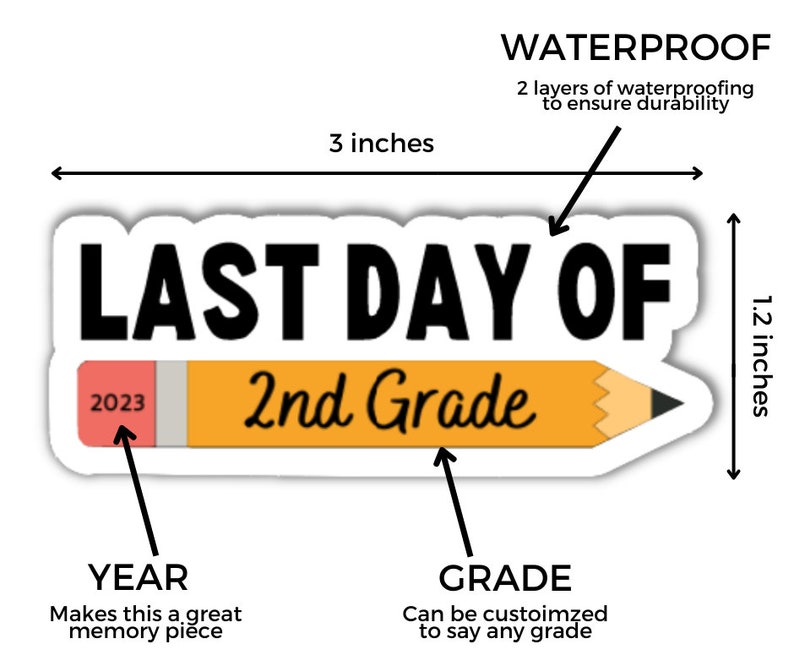 Last Day of School Sticker Pack Waterproof Student Stickers - Etsy