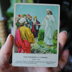 1902 the Promise of Power Antique Evangelical Lesson Card - Thomas & Mattill - Jesus With ...