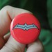 Vintage Wonder Woman Logo Button DC Comics Red and Silver Pin Back WW ...