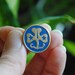 Vintage Girl Scouts WAGGGS World Pin - Trefoil Pinback - World Badge ...