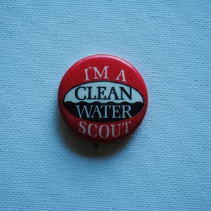 Vintage I'm A Clean Water Scout Pin Back Button Boy - Etsy