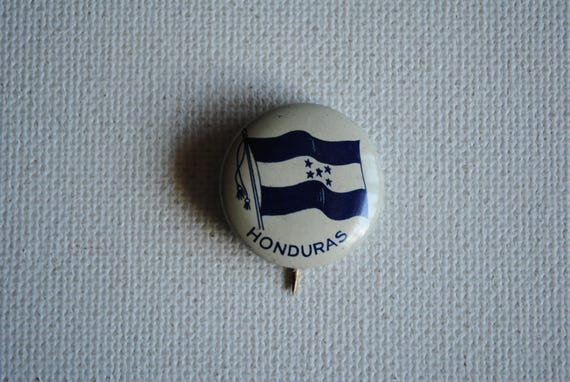 Vintage Honduras Flag Pin Back Button - Flags Of The … - Gem