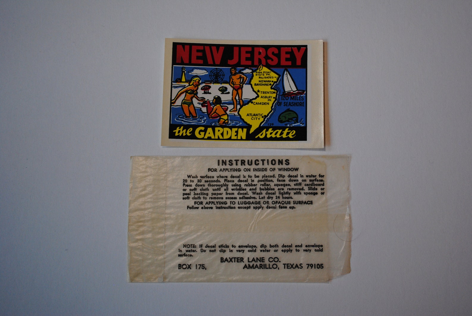 Original New Jersey State Travel Decal NJ Retro Window - Etsy