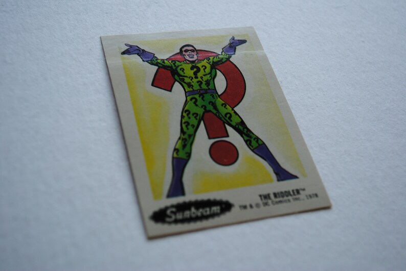 1978 the Riddler Sticker - DC Comics - Batman - Sunbeam - No 14 of 30 ...