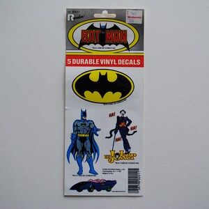 1980's Batman Vinyl Decals Set of Five - Bat Signal - Joker - Batmobile ...