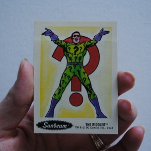1978 the Riddler Sticker - DC Comics - Batman - Sunbeam - No 14 of 30 ...