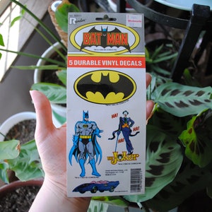 1980's Batman Vinyl Decals Set of Five - Bat Signal - Joker - Batmobile ...