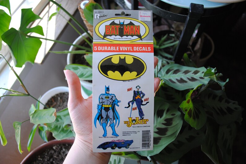1980's Batman Vinyl Decals Set of Five - Bat Signal - Joker - Batmobile ...