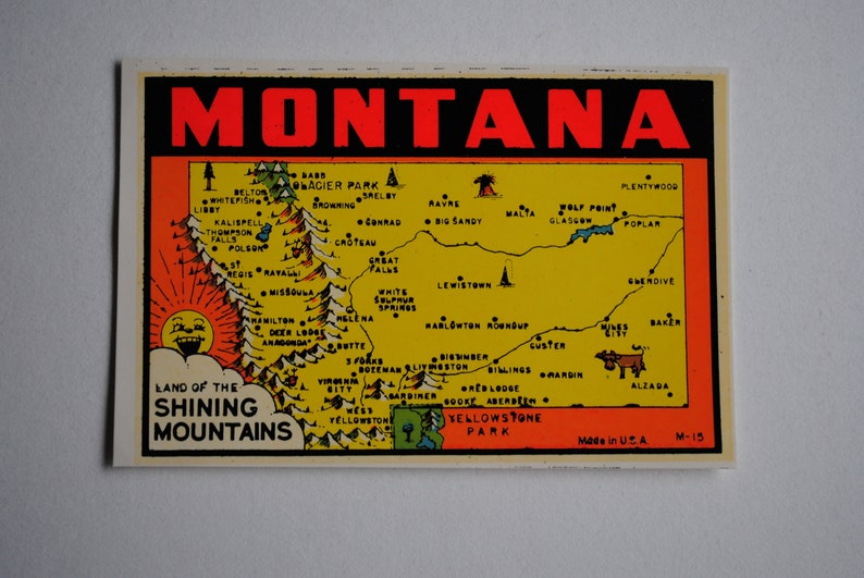 Original Montana State Travel Decal MT Retro Window - Etsy