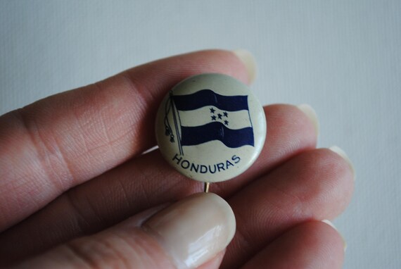 Vintage Honduras Flag Pin Back Button - Flags Of The … - Gem