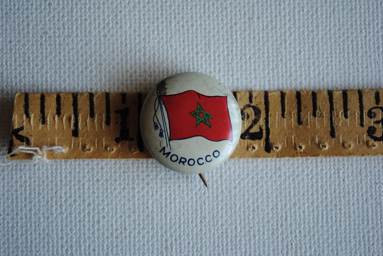Vintage Morocco Flag Pin Back Button - Flags of the World Pinback ...