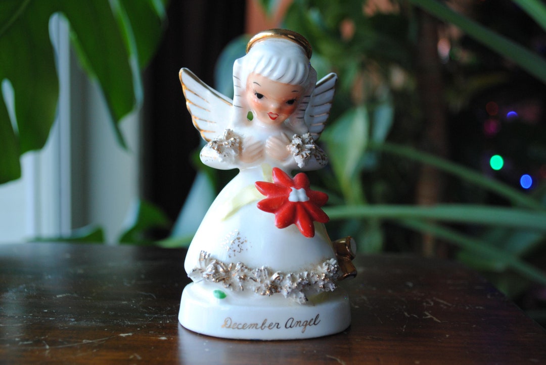 1950's December Angel by Napco Spaghetti Trim Christmas Angel ...