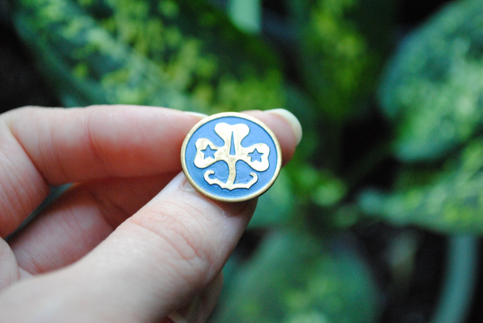 Vintage Girl Scouts WAGGGS World Pin - Trefoil Pinback - World ...