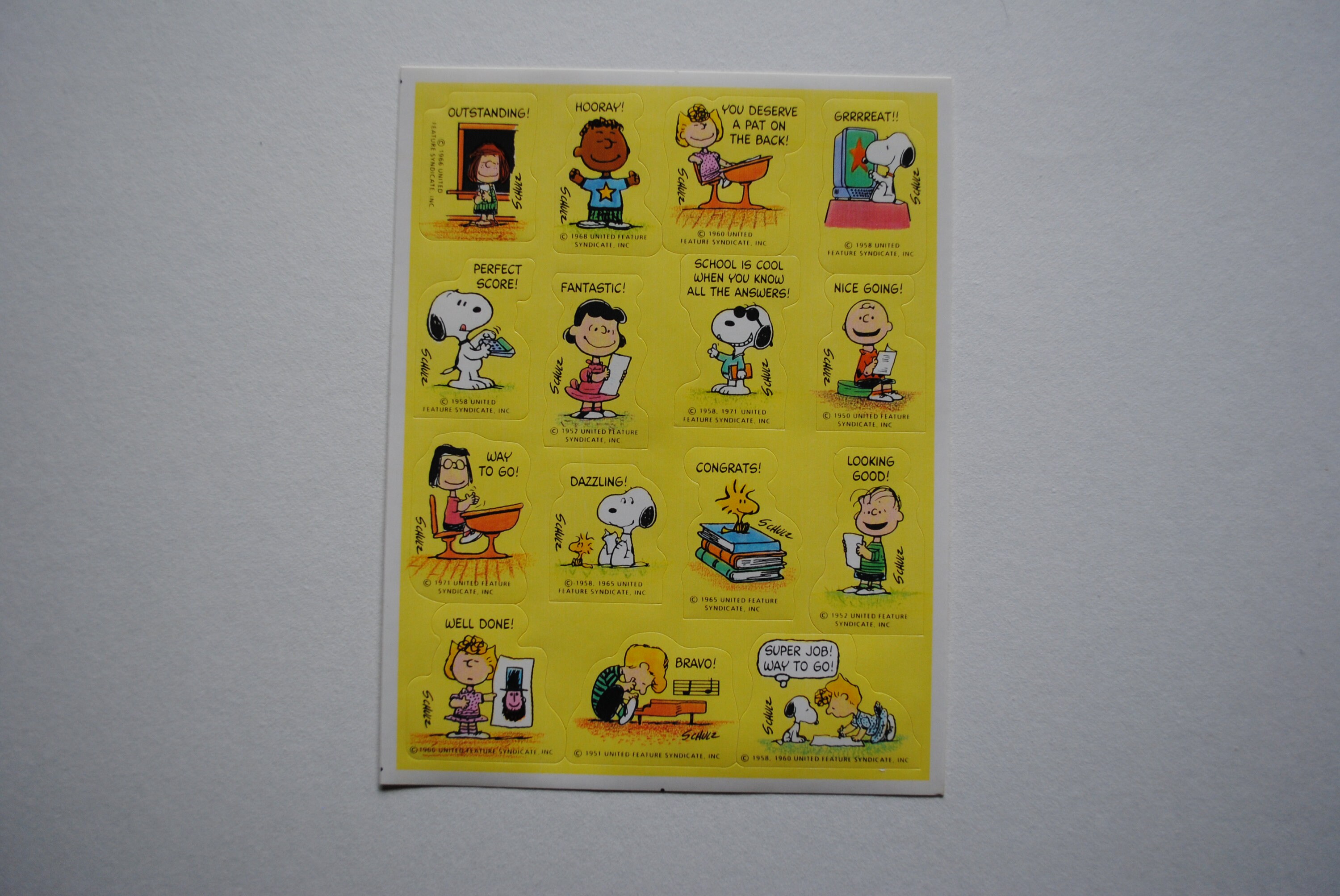 Vintage Peanuts Stickers Sheet Hallmark United Syndicate - Etsy