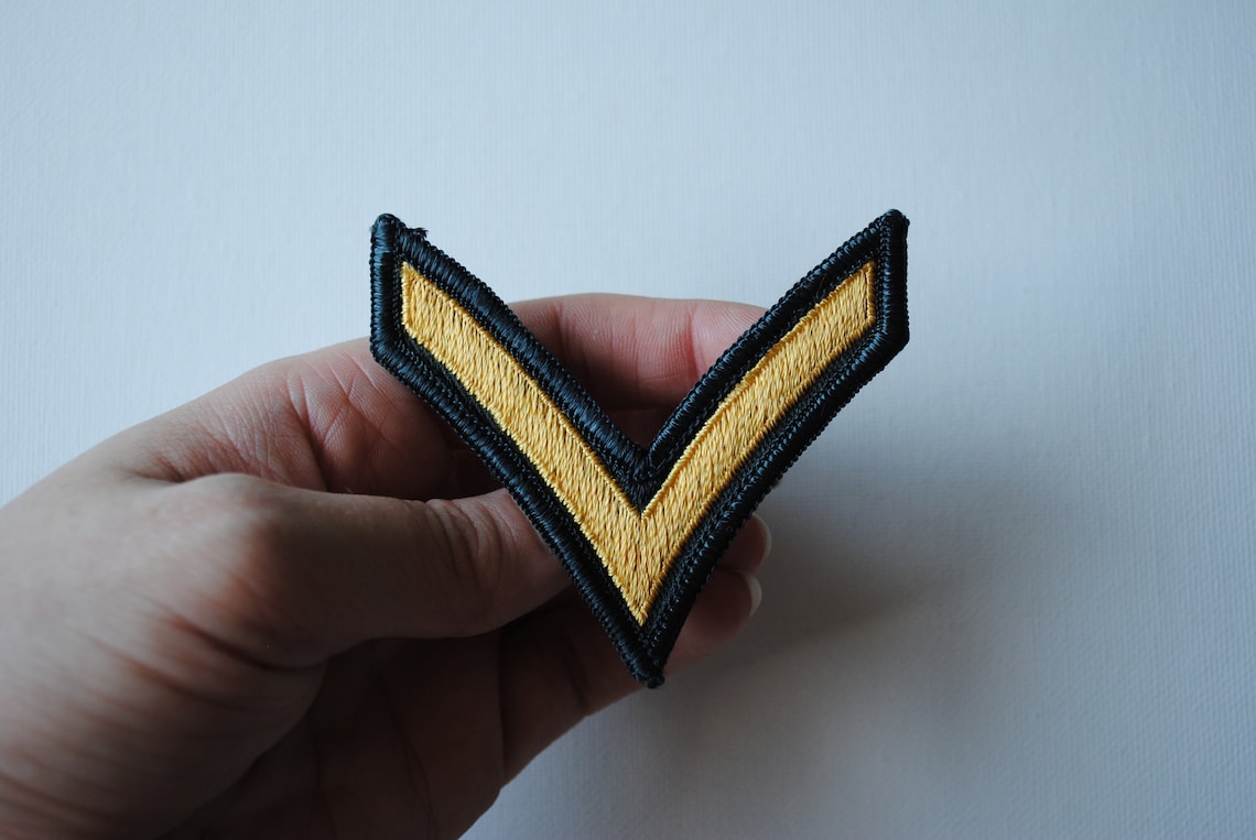 Vintage US Army Private Second Class Rank Patch PV2 Green - Etsy