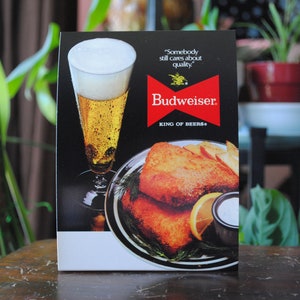 Vintage 1974 Budweiser Advertising Stand up - Table Tent - Two Sided ...