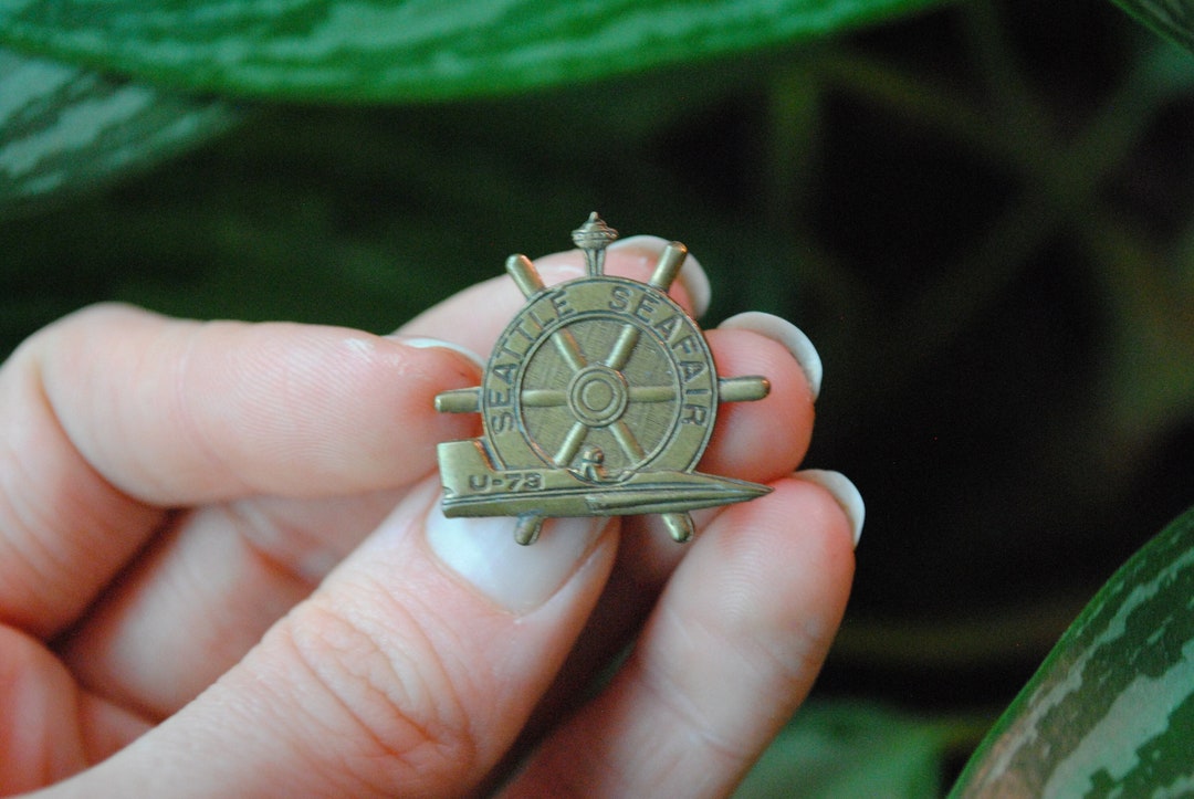 Vintage Metal Seattle Seafair Pin - U-73 Hydroplane Space Needle Ship ...