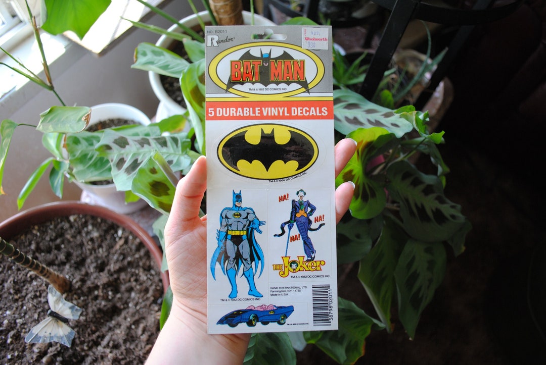 1980's Batman Vinyl Decals Set of Five - Bat Signal - Joker - Batmobile ...