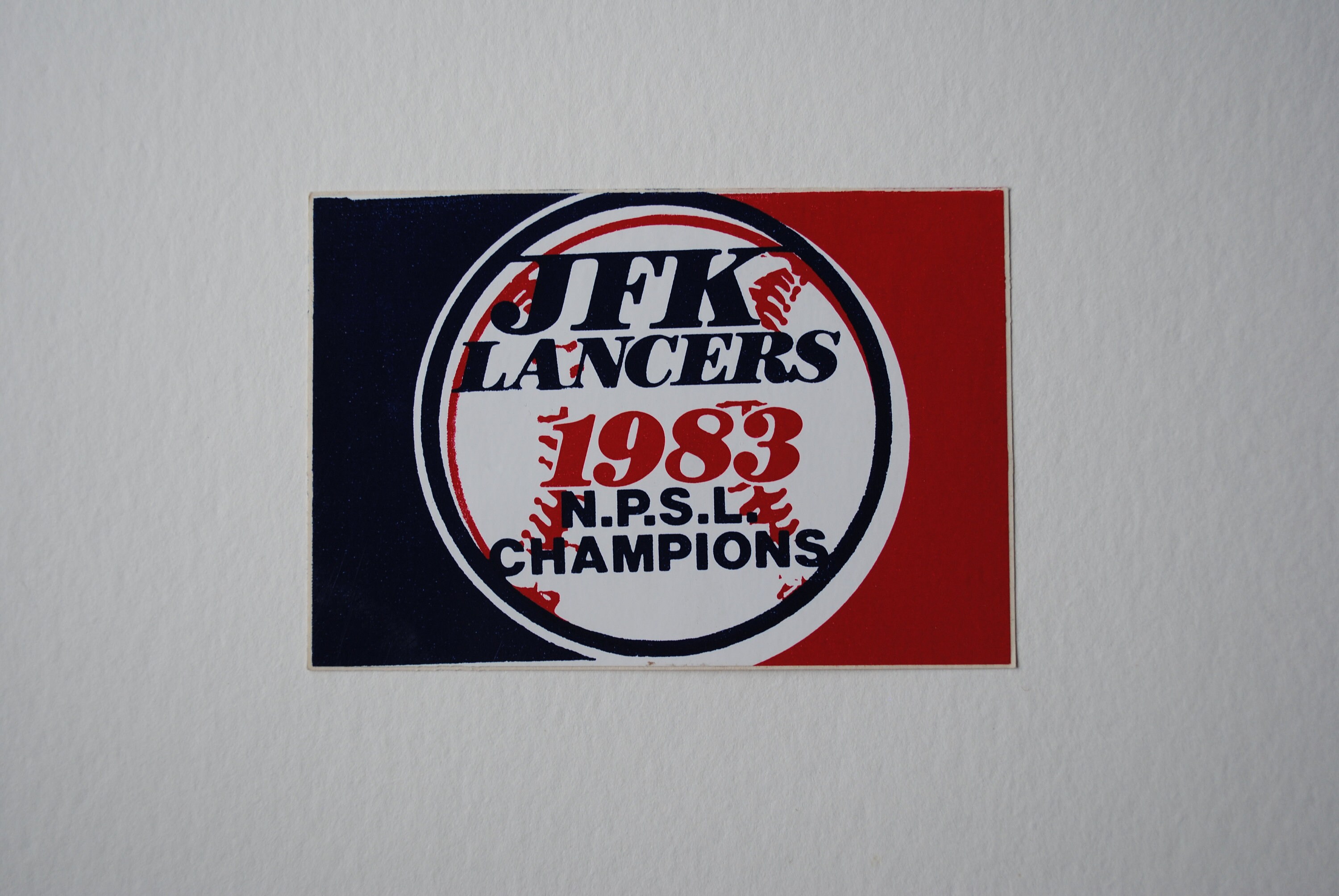 Vintage JFK Lancers 1983 NPSL Champions Souvenir Sticker - Baseball ...