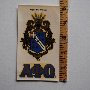 Original Alpha Phi Omega Decal - Fraternal Retro Window Sticker - Crest ...