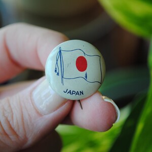 Vintage Japan Flag Pin Back Button - Flags of the World Pinback - Lapel ...