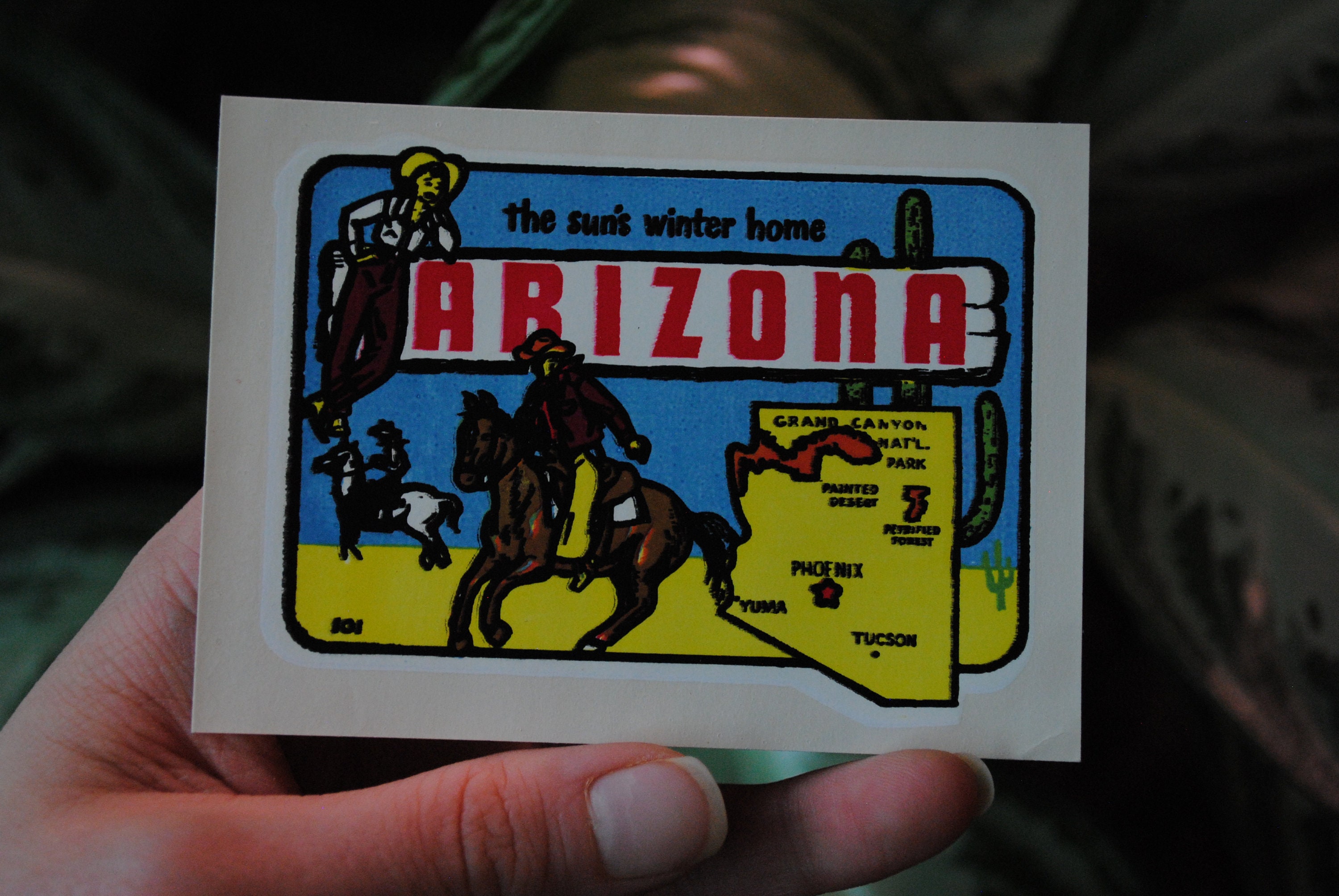 Original Arizona State Travel Decal AZ Retro Window | Etsy