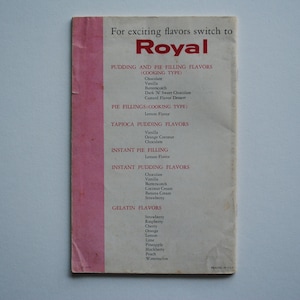 Vintage Time Tested Royal Recipes Cook Book - Royal Gelatin ...