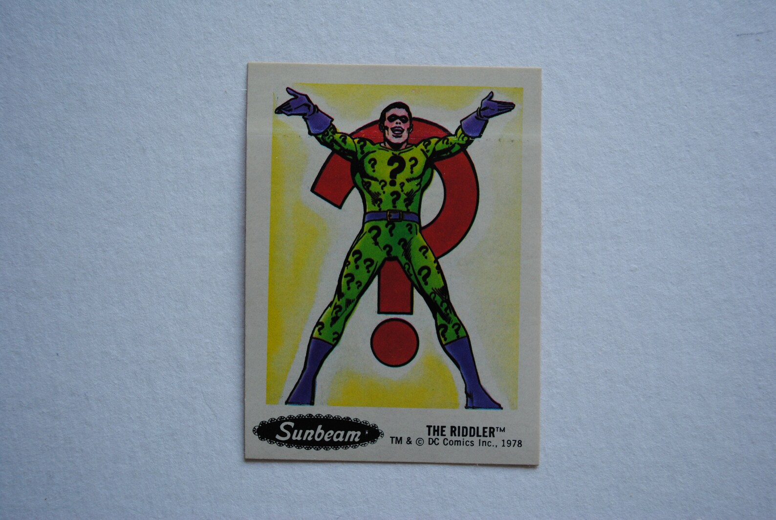 1978 the Riddler Sticker - DC Comics - Batman - Sunbeam - No 14 of 30 ...