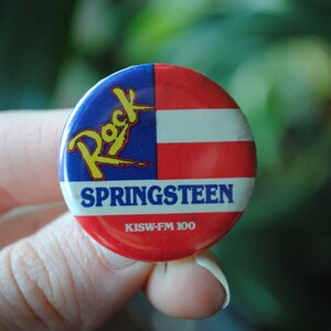 Vintage Bruce Springsteen KISW FM 100 Pin Back Button 1980's Rock ...