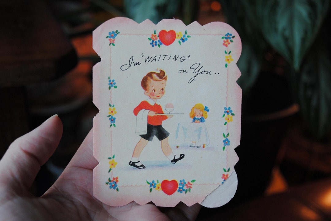 1930's I'm Waiting on You Valentine - Waiter - A-meri-card - Made in ...