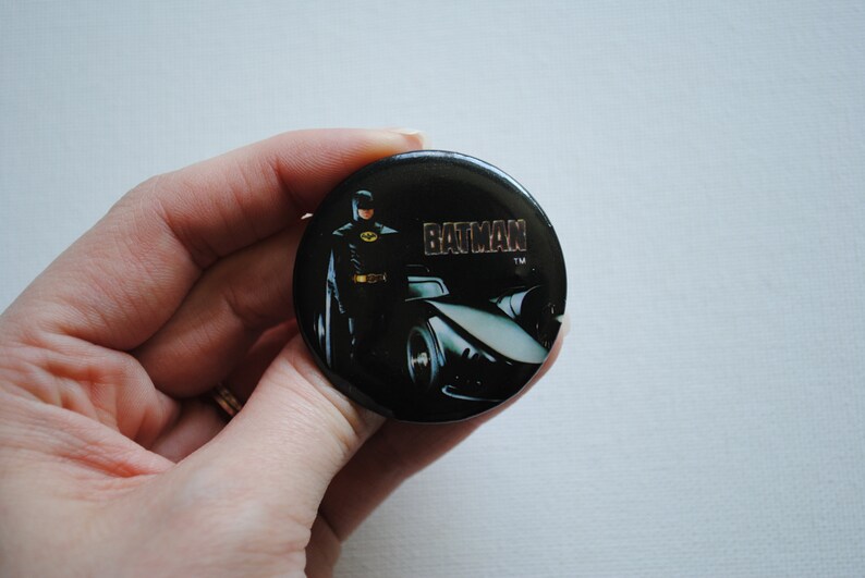 1989 Batman With Batmobile Button DC Comics Inc Michael | Etsy