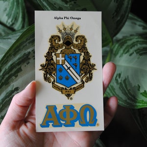 Original Alpha Phi Omega Decal - Fraternal Retro Window Sticker - Crest ...