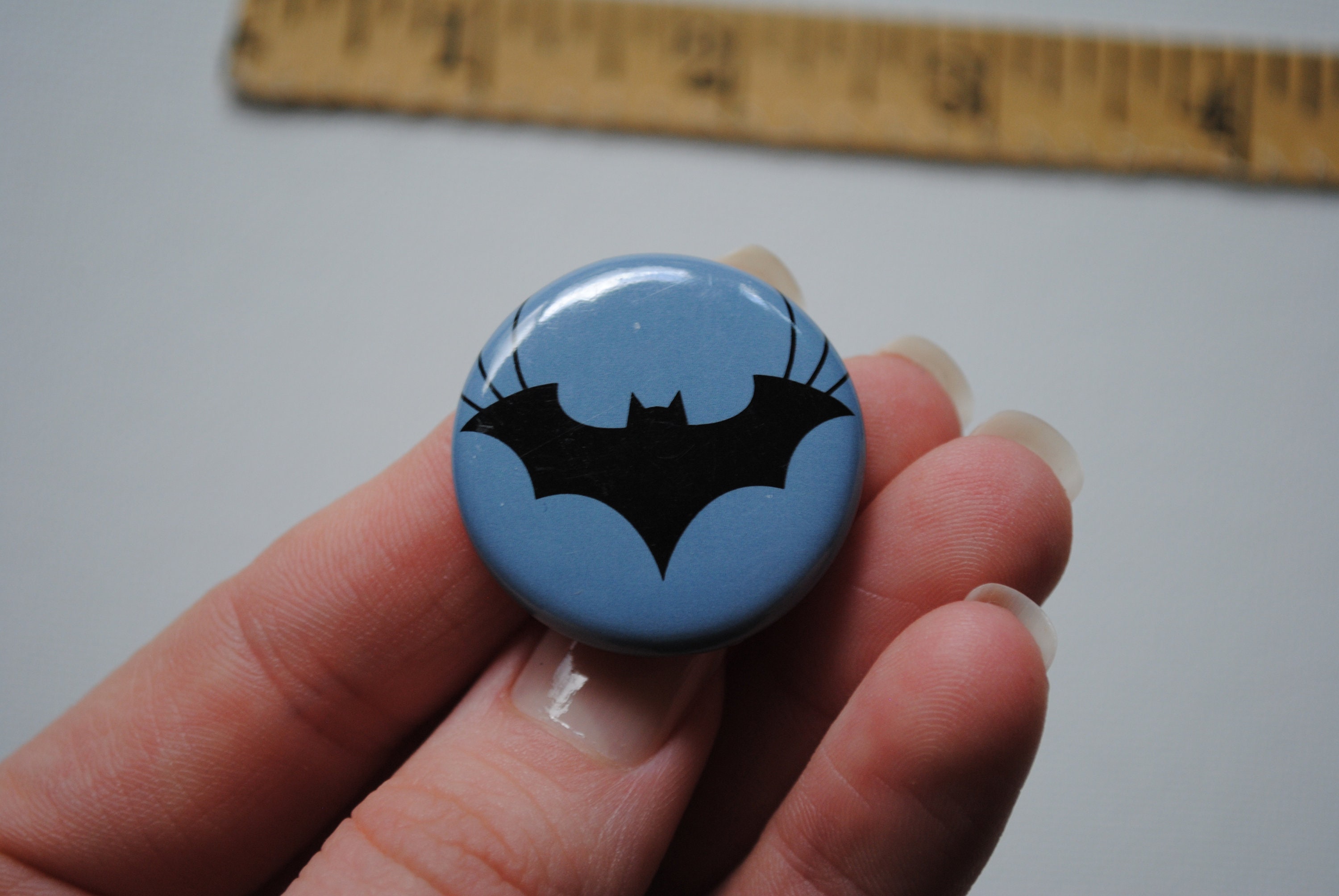 Vintage Batman Batsignal Button DC Comics Blue and Black - Etsy