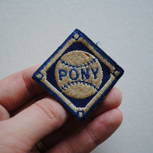 Vintage Pony Baseball Patch Blue and White Embroidered Patch - Etsy