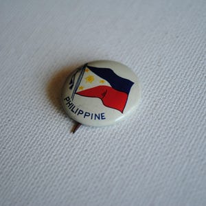 Vintage Philippine Flag Pin Back Button - Flags of the World Pinback ...