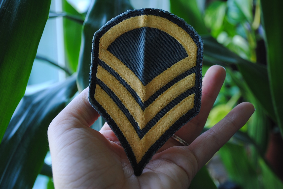 Vintage US Army Staff Sergeant Rank Patch - SSG - Green and Yellow ...
