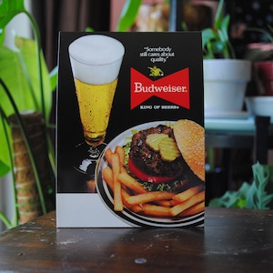Vintage 1974 Budweiser Advertising Stand up - Table Tent - Two Sided ...